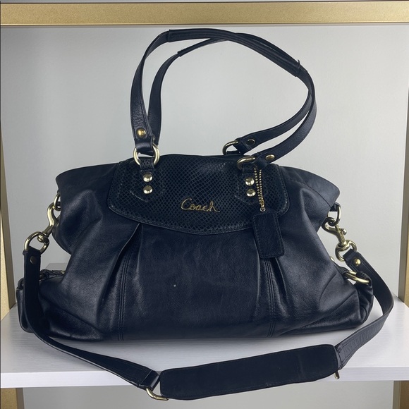 Coach | Bags | Coach Elegant Black Leather Medium Bag | Poshmark
